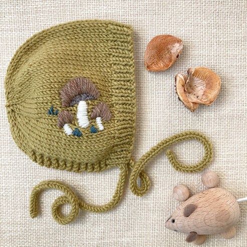 PDF Knitting Pattern with Embroidery - TOADSTOOLS BABY BONNET – Lovefibres