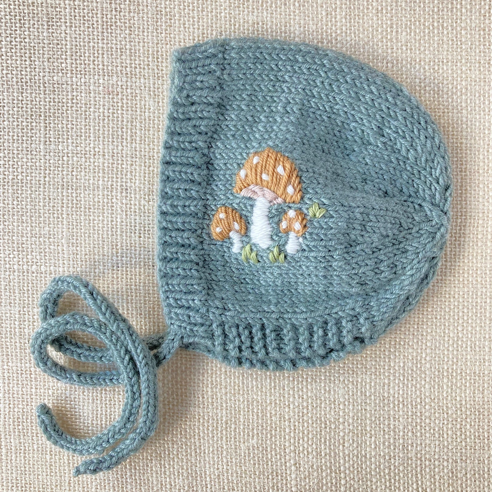 PDF Knitting Pattern with Embroidery - TOADSTOOLS BABY BONNET – Lovefibres