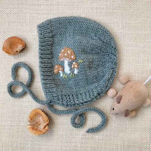PDF Knitting Pattern with Embroidery - TOADSTOOLS BABY BONNET – Lovefibres