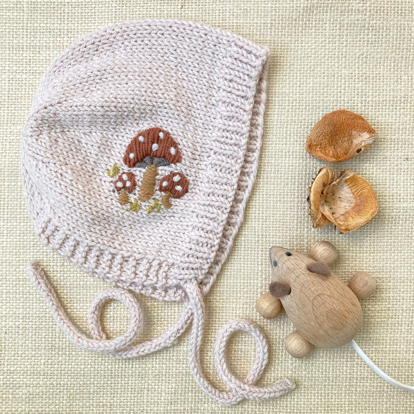 PDF Knitting Pattern with Embroidery - TOADSTOOLS BABY BONNET – Lovefibres
